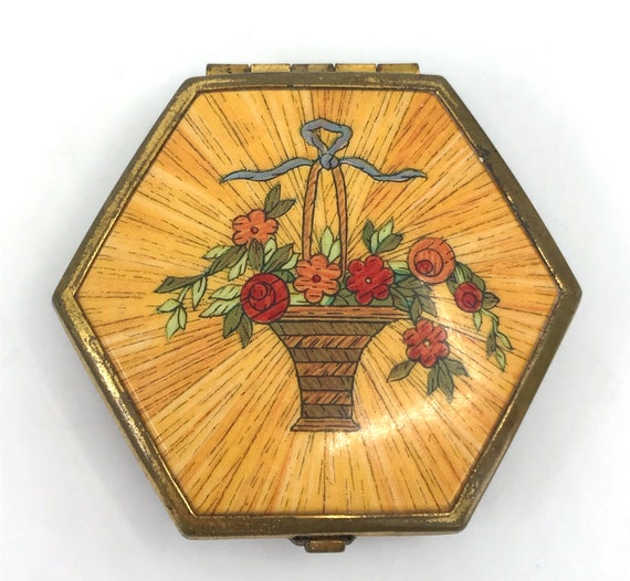 Art Deco Houbigant Ladies Pressed Powder Compact Icon… - Gem