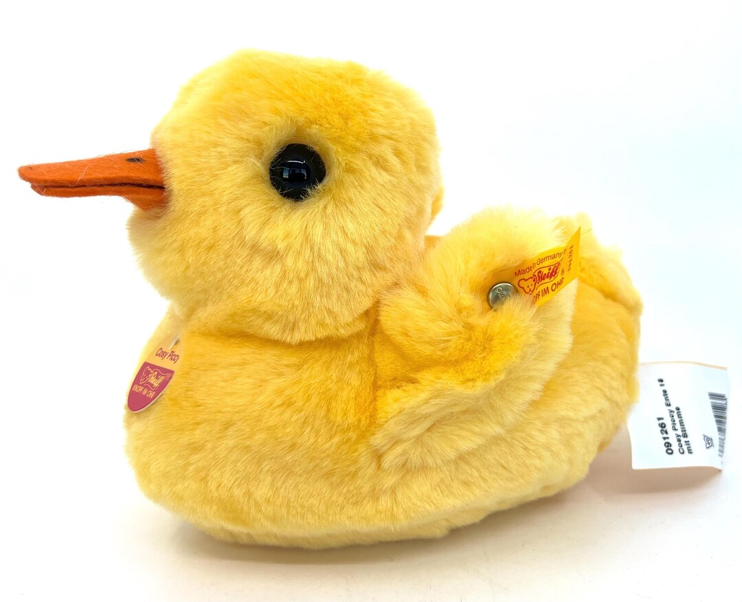 Steiff Cosy Piccy Duck Yellow Plush 1996 NEW 18 Cm 7 in ID Button and ...