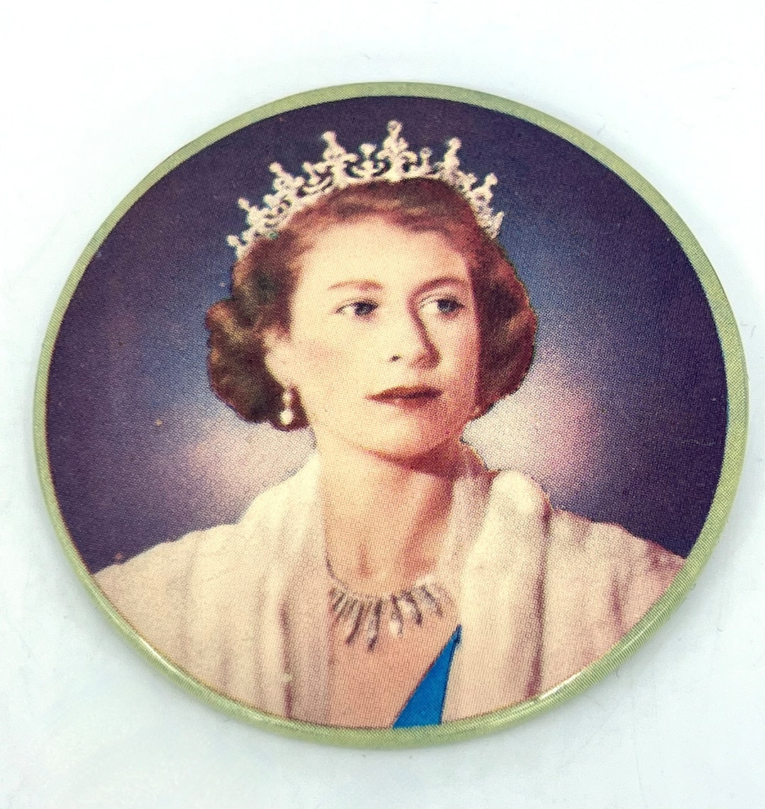 Pocket Purse Mirror Queen Elizabeth II Coronation 1953 Vanity 3in ...
