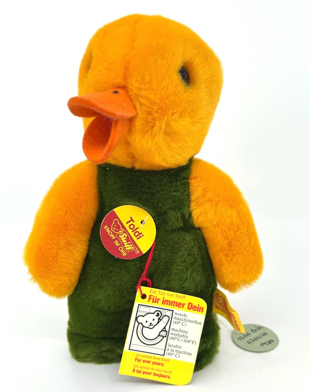 Steiff Toldi Duck Official Archive Sample 1986 Plush ID Button and Tags ...
