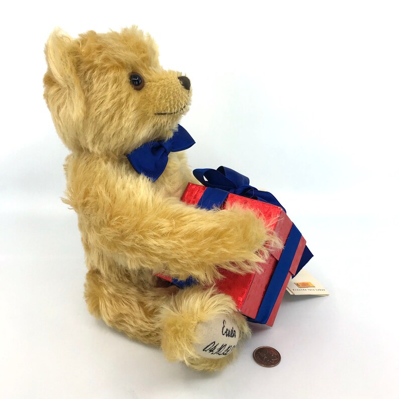 Steiff Germany Happy Birthday Teddy Bear Mohair Plush 2001 ID Button ...