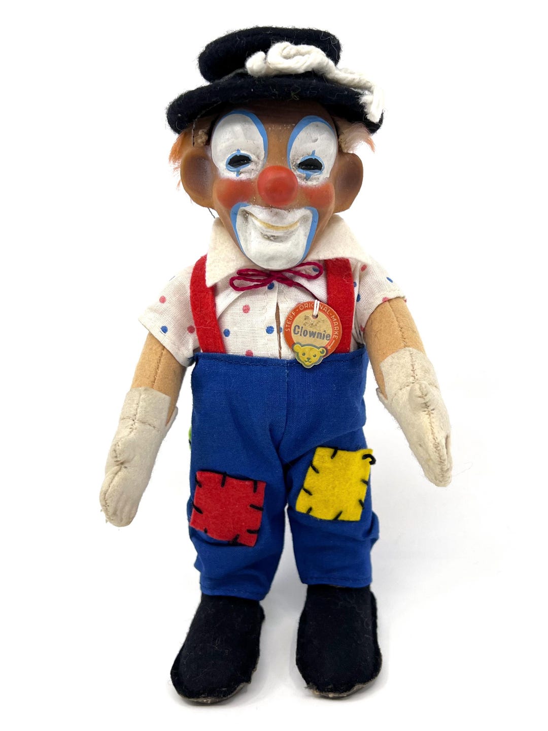 Steiff Clownie Clown 1960s Doll Rubber Mohair Felt 19 Cm 7.5 Inches ID ...