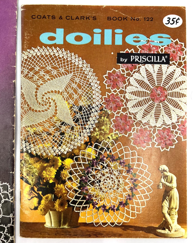 Coats and Clark Tatting Crochet Pattern Booklets X 2 Doilies Collars ...