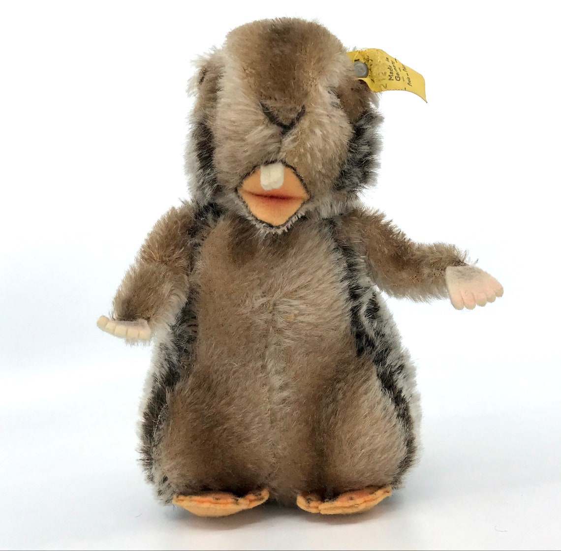 Steiff Germany Nagy Beaver Mohair Plush 17 Cm 7 Inches ID Button Tag ...