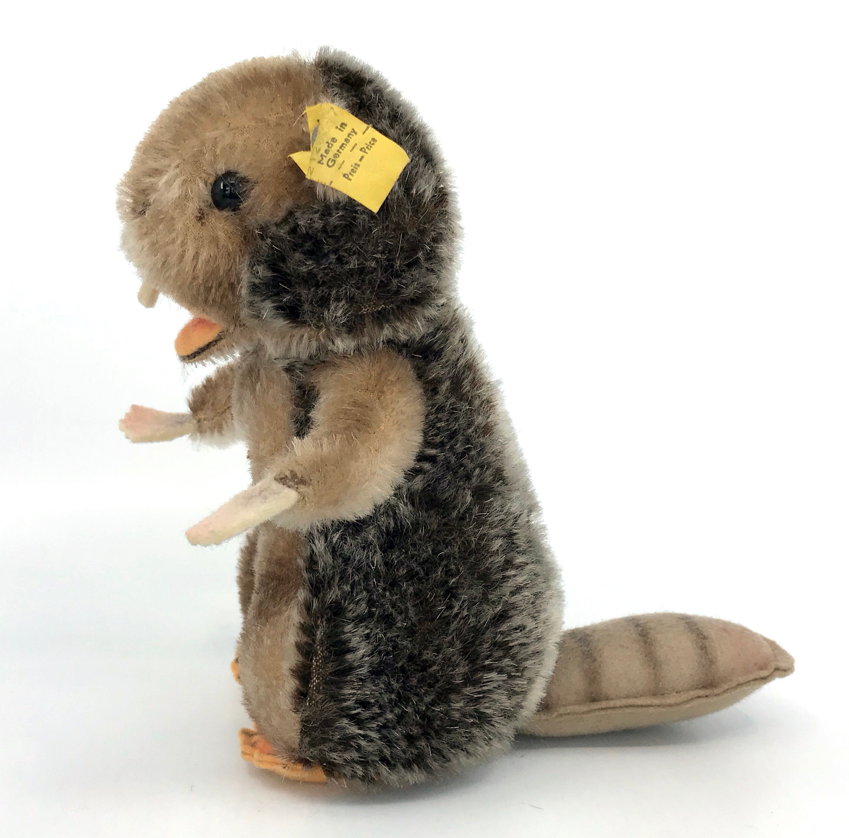Steiff Germany Nagy Beaver Mohair Plush 17 Cm 7 Inches ID Button Tag ...