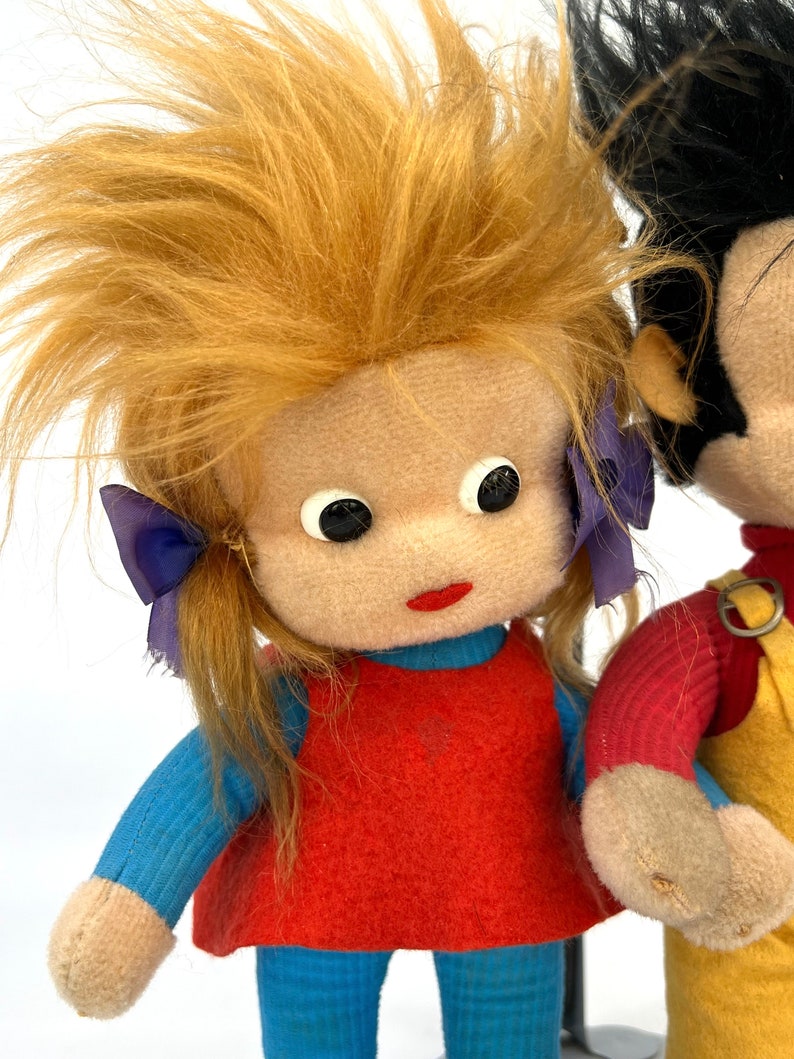 Schuco Doll Pair Patsy Girl Pit Boy Bigo Bello Dralon Plush and Fabric ...