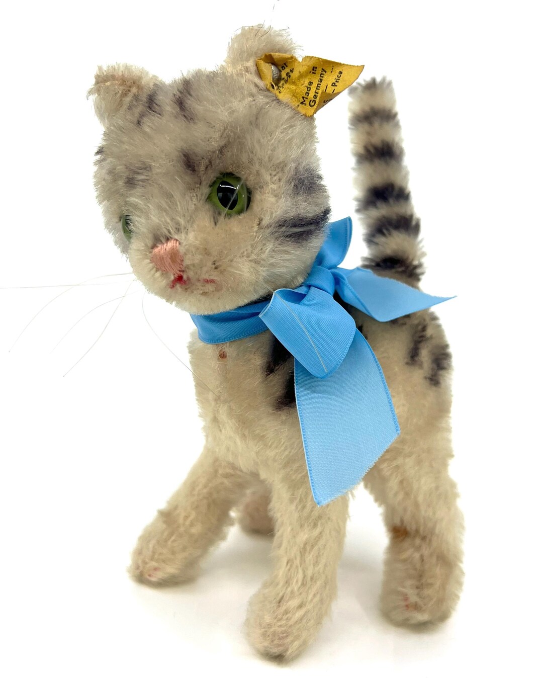 Steiff Lizzy Tabby Kitty Cat 1968 ID Button and Tag 15 Cm 6 Inches ...
