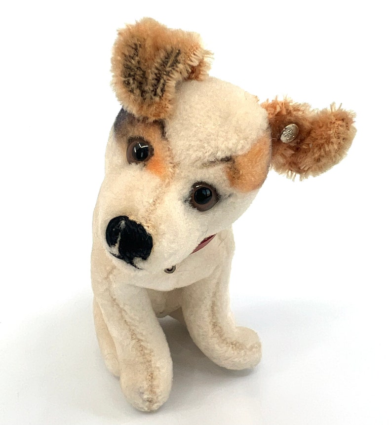 Steiff Nipper Dog 1968 RCA Victor Fox Terrier Mascot HMV ID Button ...