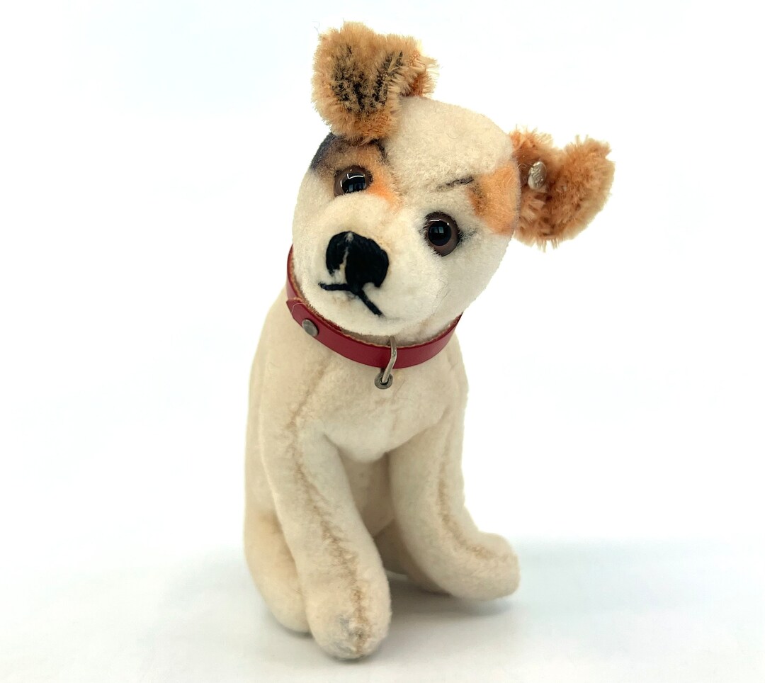 Steiff Nipper Dog 1968 RCA Victor Fox Terrier Mascot HMV ID Button ...