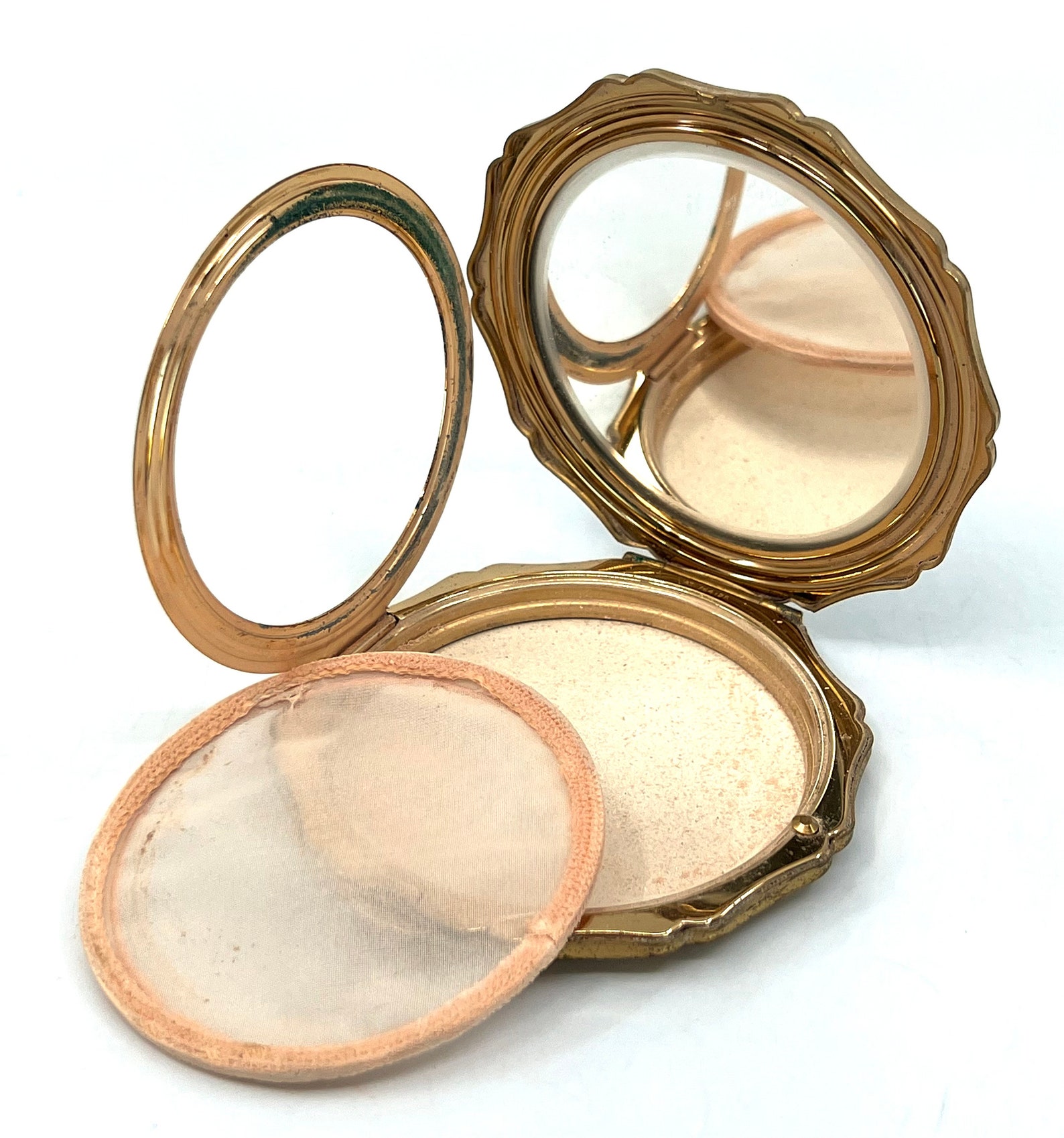 Stratton Powder Compact 1960s Enamel Persian Floral Convertible Sifter ...