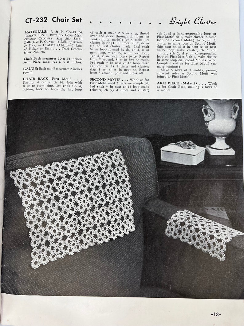 Coats and Clark Tatting Crochet Pattern Booklets X 2 Doilies - Etsy