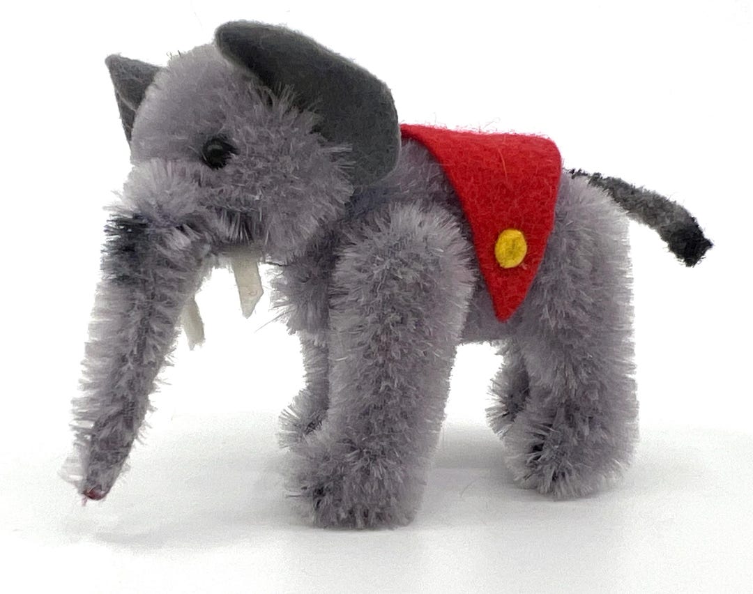 Schuco Noahs Ark Elephant 1959 Mohair Plush Over Metal Jointed 6 Cm 2.5 ...