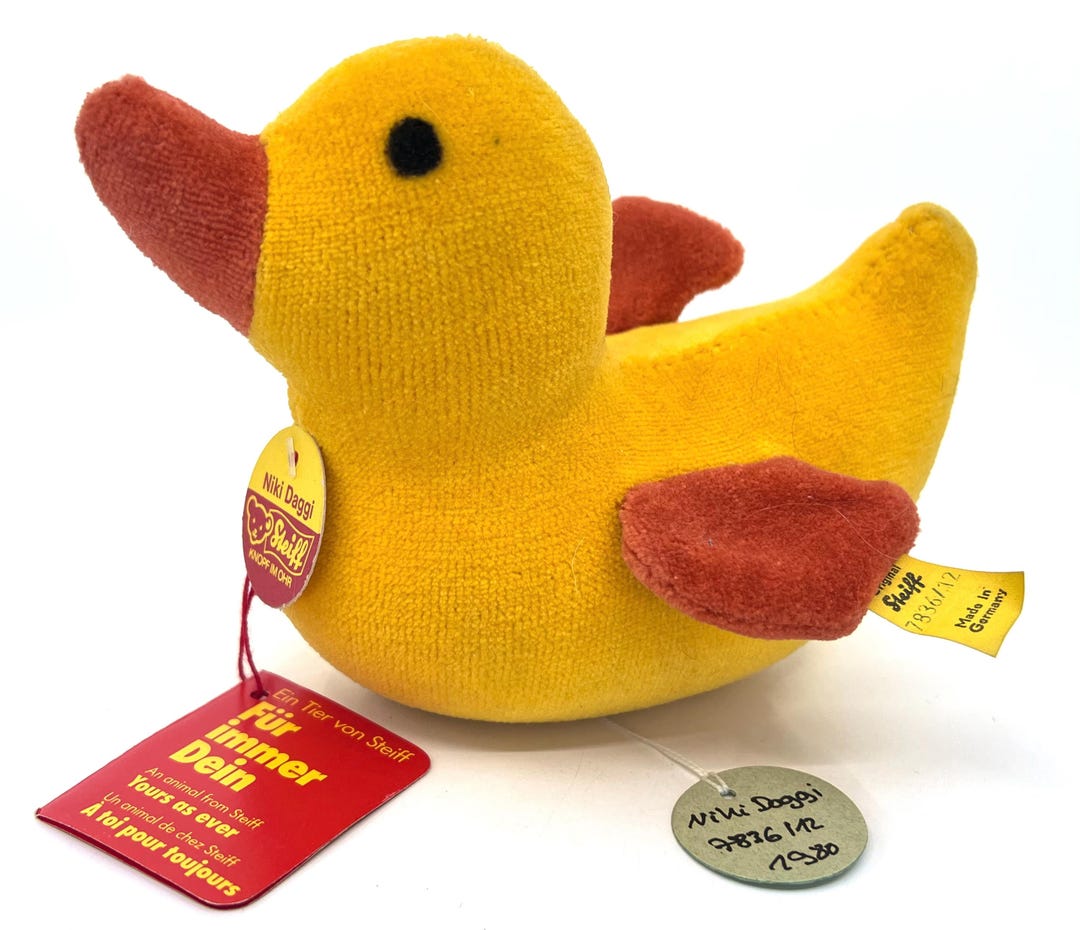 Steiff Niki Daggi Duck Official Archive Sample 1980 ID Tags 12 Cm 5 ...