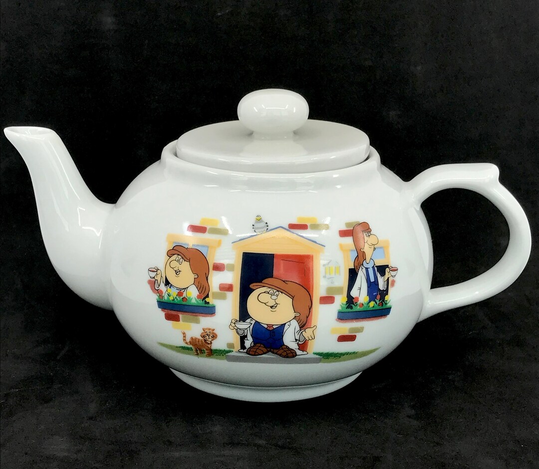 Tetley Tea Folk Teapot Mascot Transfer Design Ceramic 3 Cup Tea Pot ...
