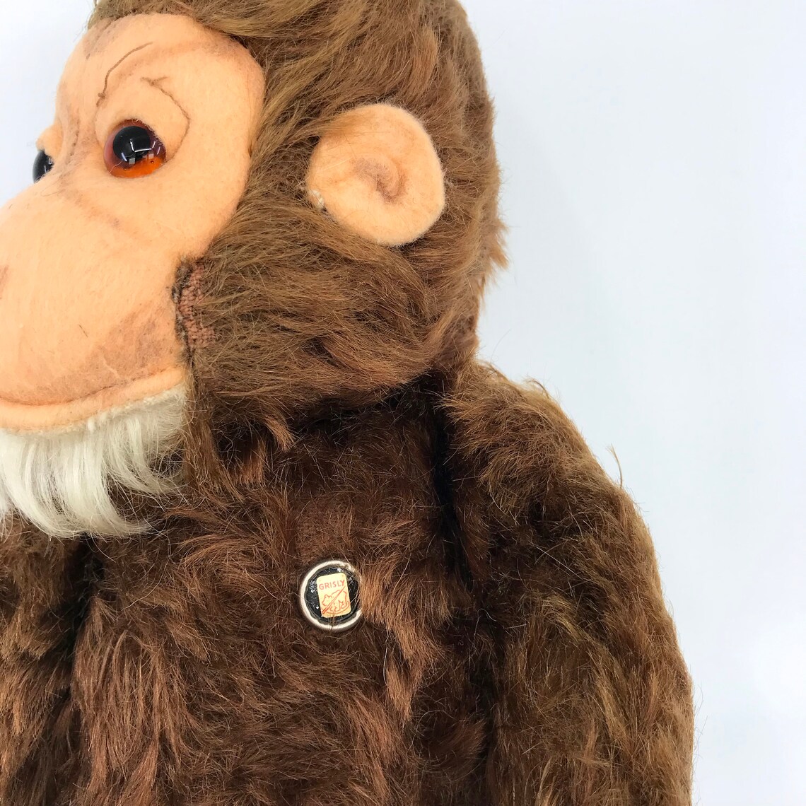 Grisly Germany Jocko Chimp Mohair Plush Chimpanzee Pre 1964 ID Button ...