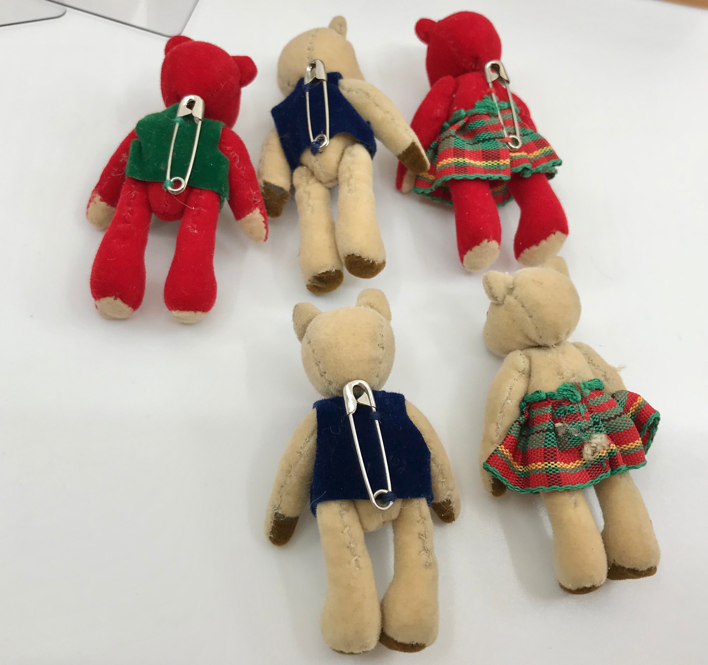 Vintage Teddy Bear Germany Pin Brooch Set 5 Original Wooden - Etsy