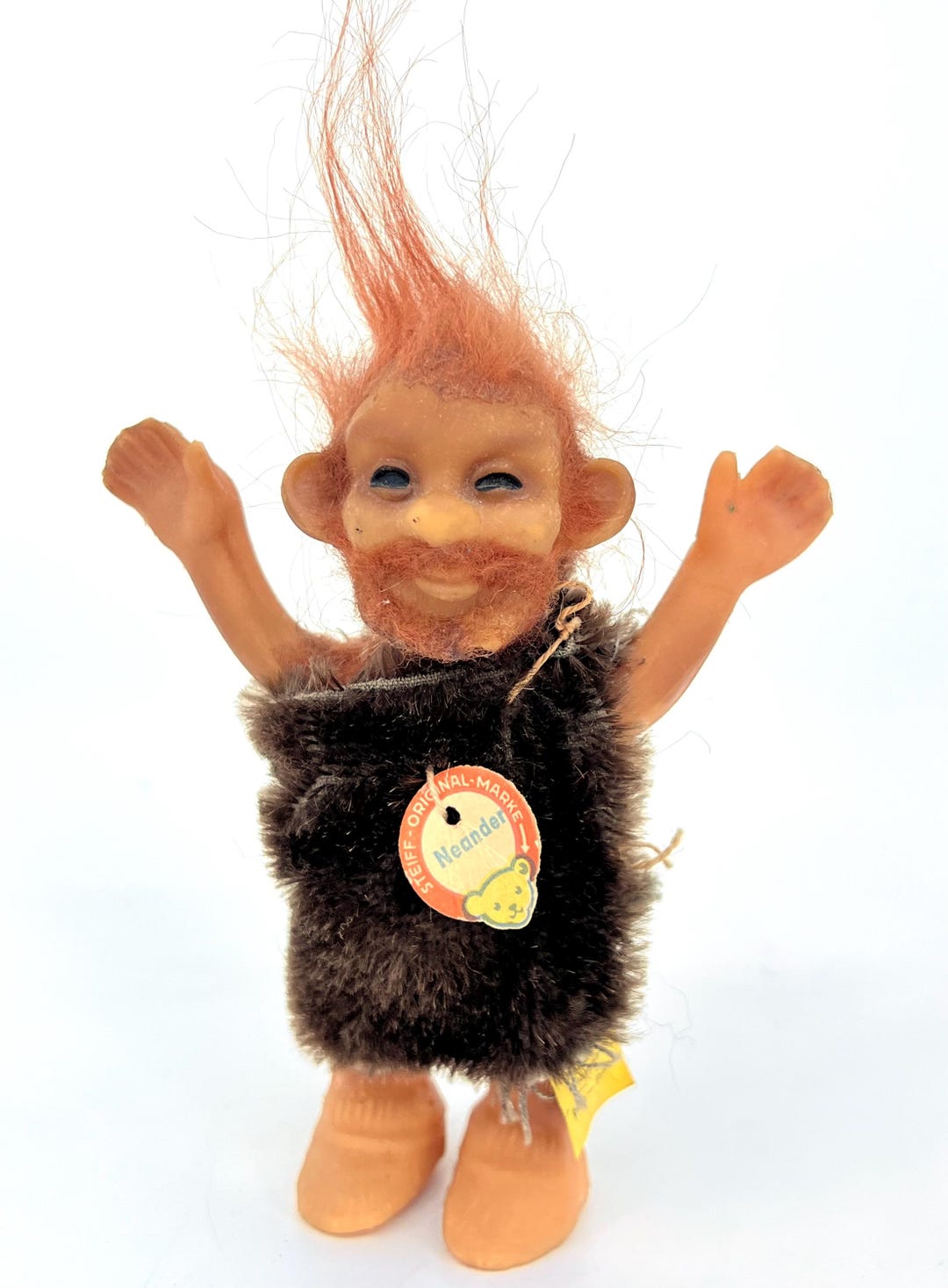 Steiff Neander Caveman Doll 1960s Felt Mohair and Plush 13 Cm 5 Inches ...