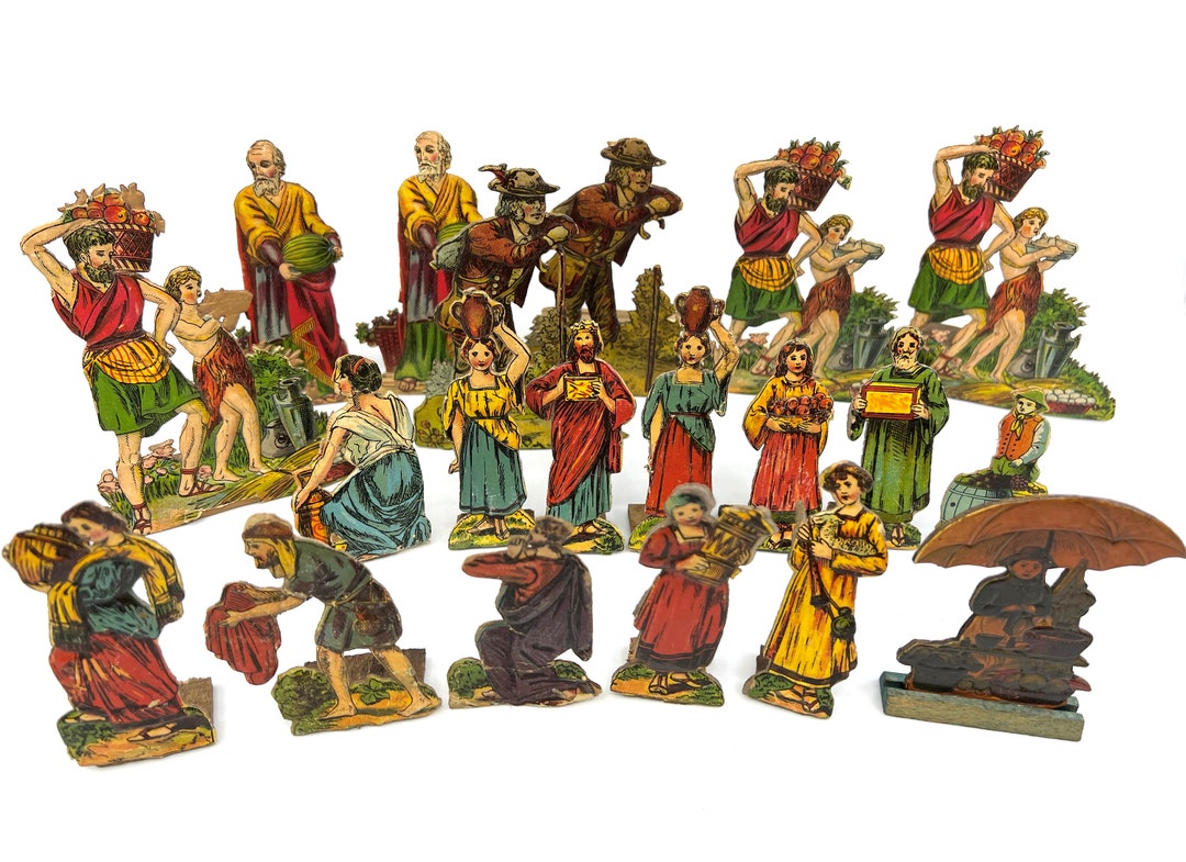 Antique Diecut Toy Roman People Standee Figure Lot of 20 Paper and Flat ...