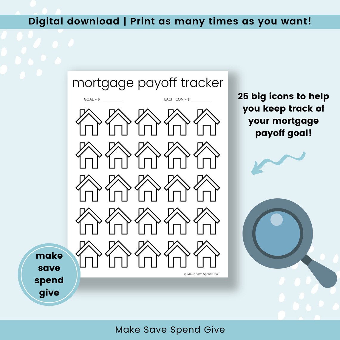 Mortgage Payoff Tracker | Debt Payoff Tracker Printable | Printable PDF ...