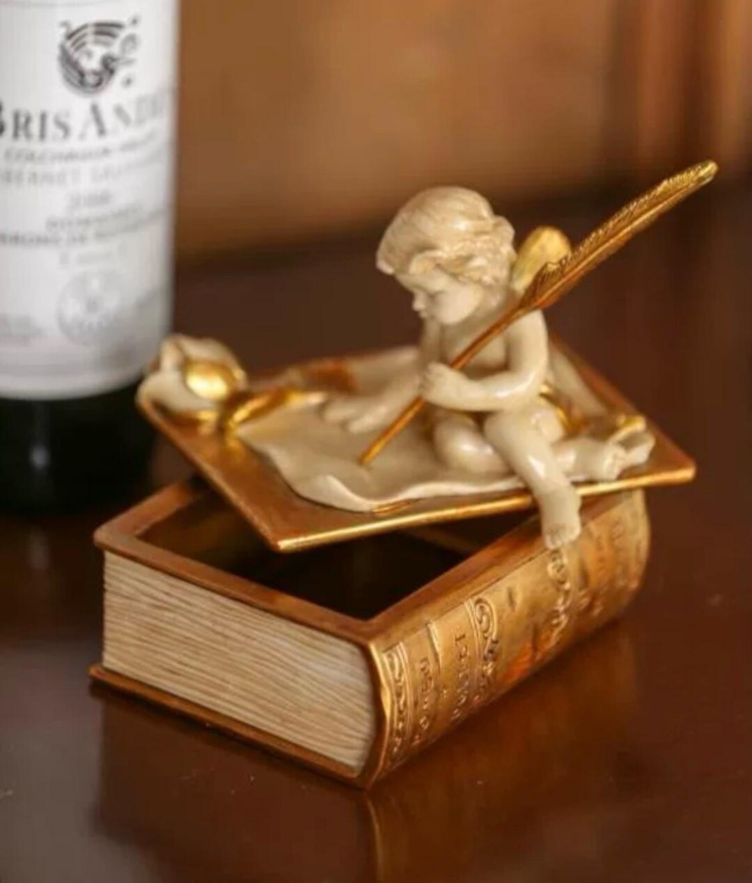 European Retro Angel Dressing Table Cosmetics Storage Box, Elegant ...