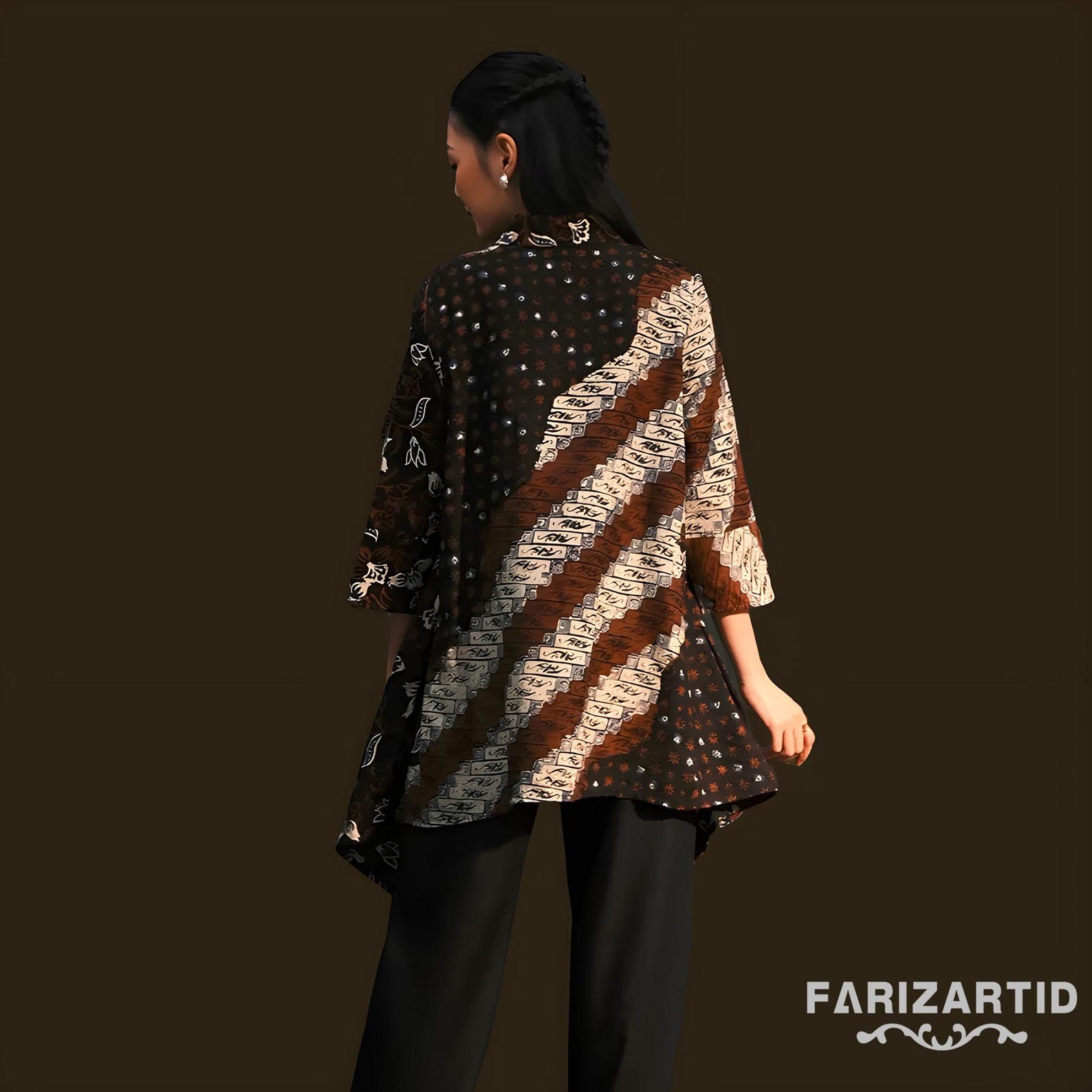 Elena Dobi Nona Nara Women's Batik Blouse - Authentic Sogan Batik Design for Modern Style, Women ...