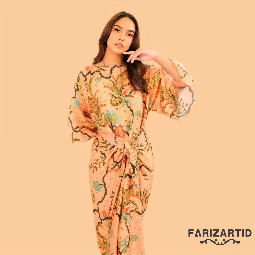 Nazya Sakura Series Modern Kaftan Abaya With Batik Wrap Ikat Elegance, Women Dress, Batik Dress ...