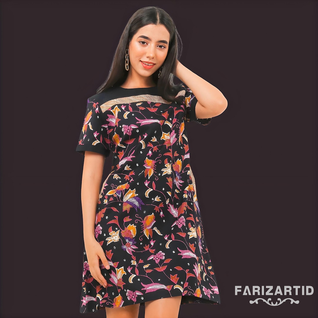 Arjuna Weda Batik Sackdress for Women Elegant Sawat Butterfly,batik ...