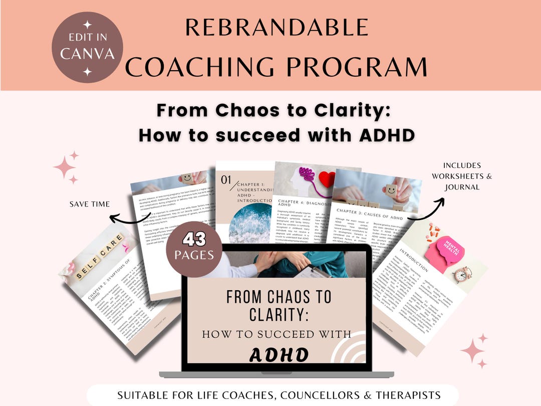 How to Succeed With ADHD Formula Brandable Coaching Program,workbook ...