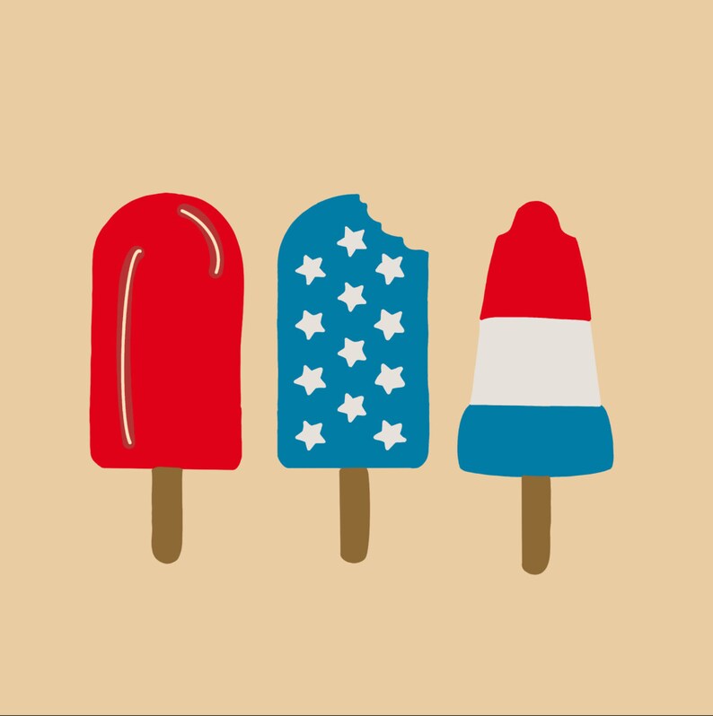 4th of July Popsicle Design - Etsy