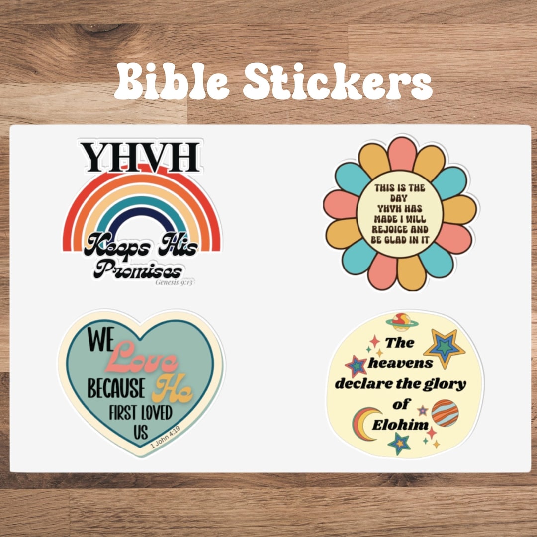 Retro Inspirational Bible Sticker Sheet, Gift for Torah Christians ...