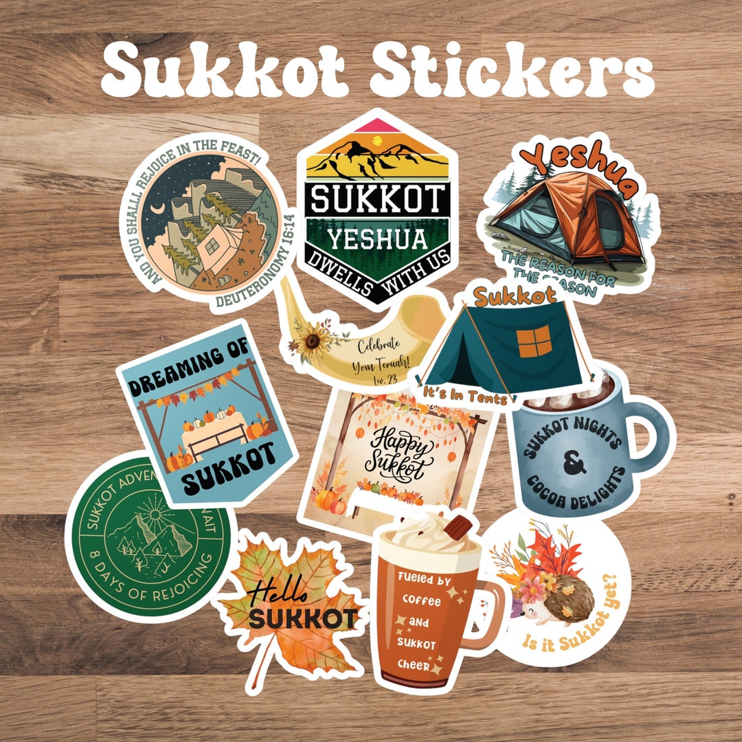Sukkot Stickers, Feast of Tabernacle Gift, Hebrew Messianic Jewish ...