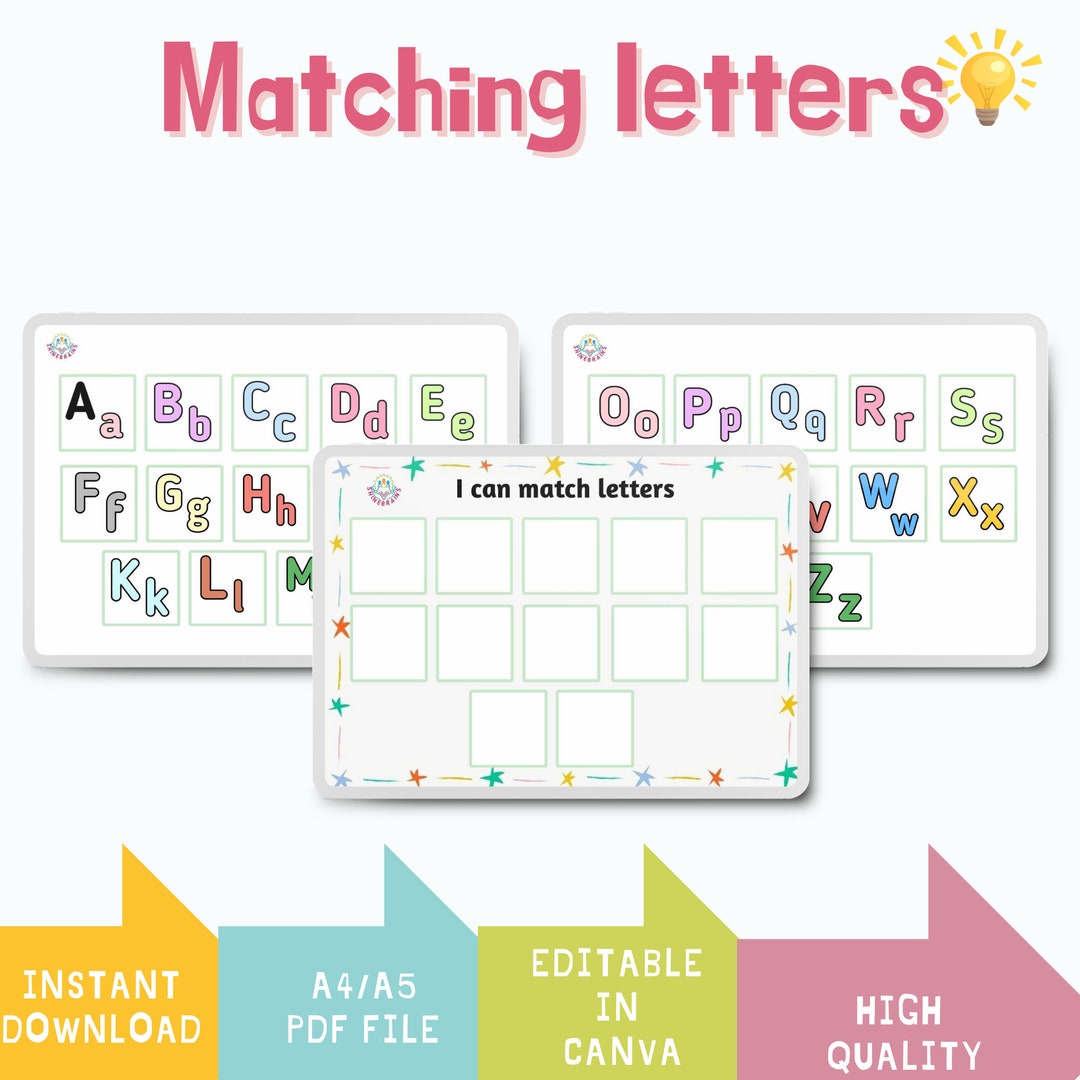 Alphabet Matching Puzzle Learn the Letters Activity for Preschool ...