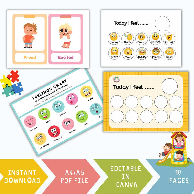 Feelings Flash Cards, Emotions Flashcards, Montessori Materials ...