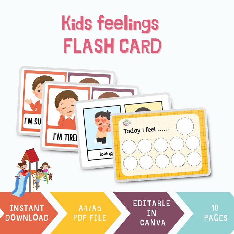 Feelings Flash Cards, Emotions Flashcards, Montessori Materials ...