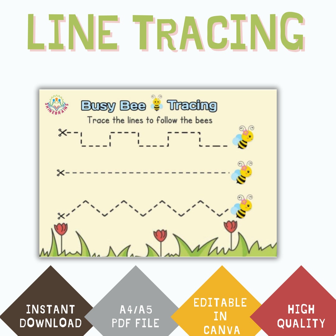 Line Tracing, Set 1 fine Motor Skills, Learn to Write, Toddler Learning ...
