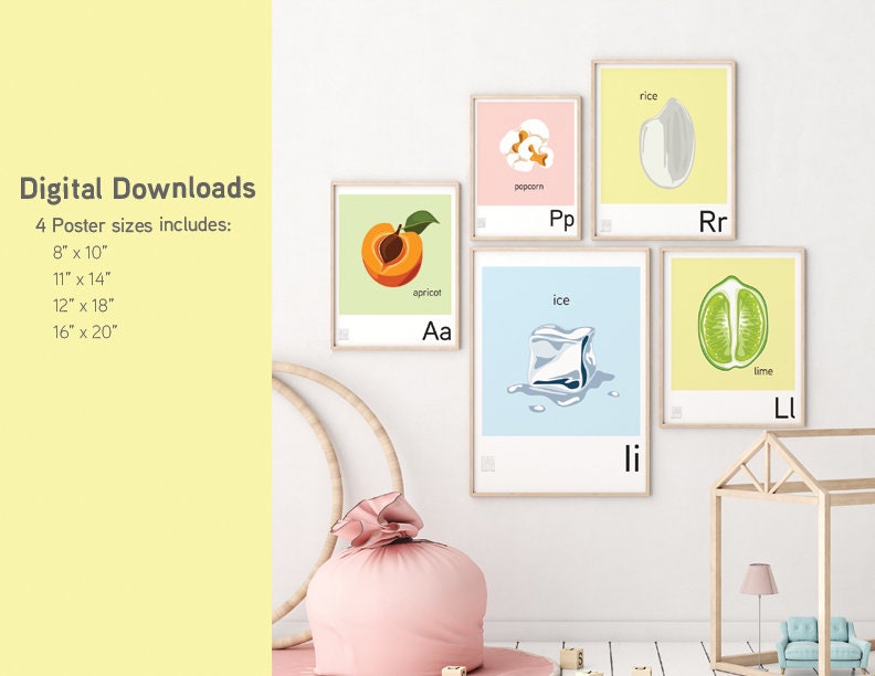 Alphabet Posters Food - Etsy