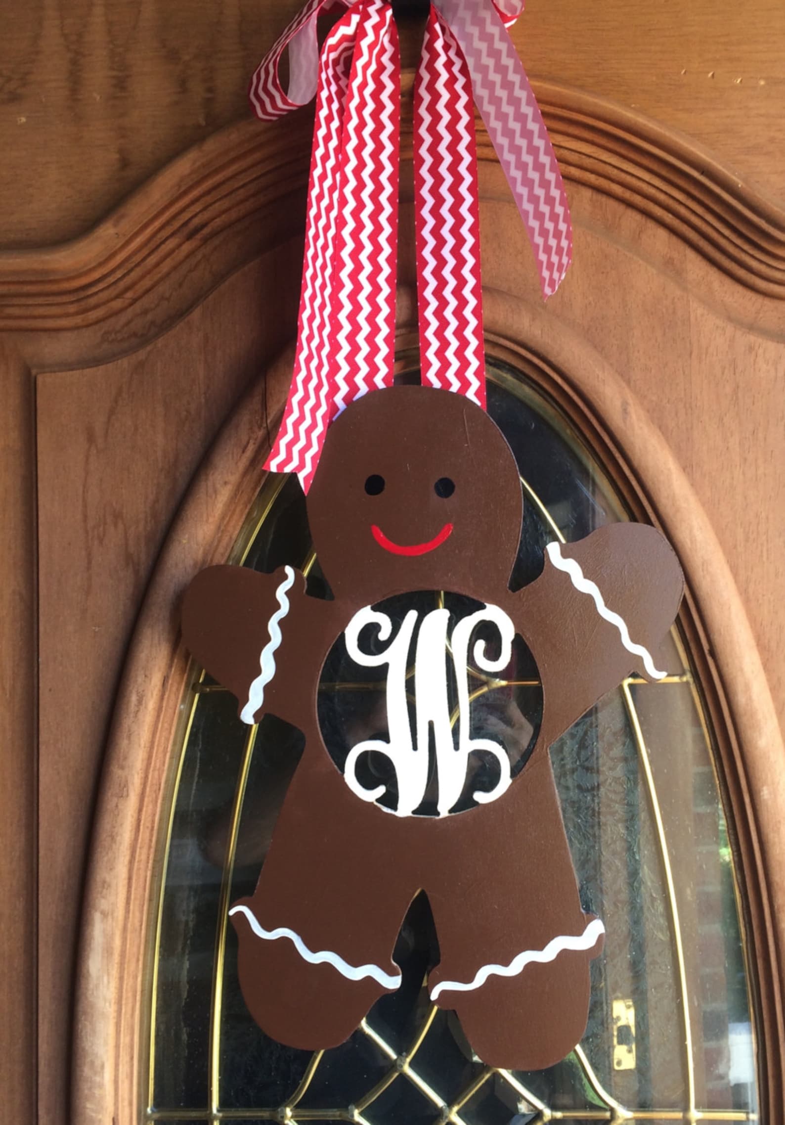 Wood Gingerbread Man Christmas Monogram Door Decoration - Etsy