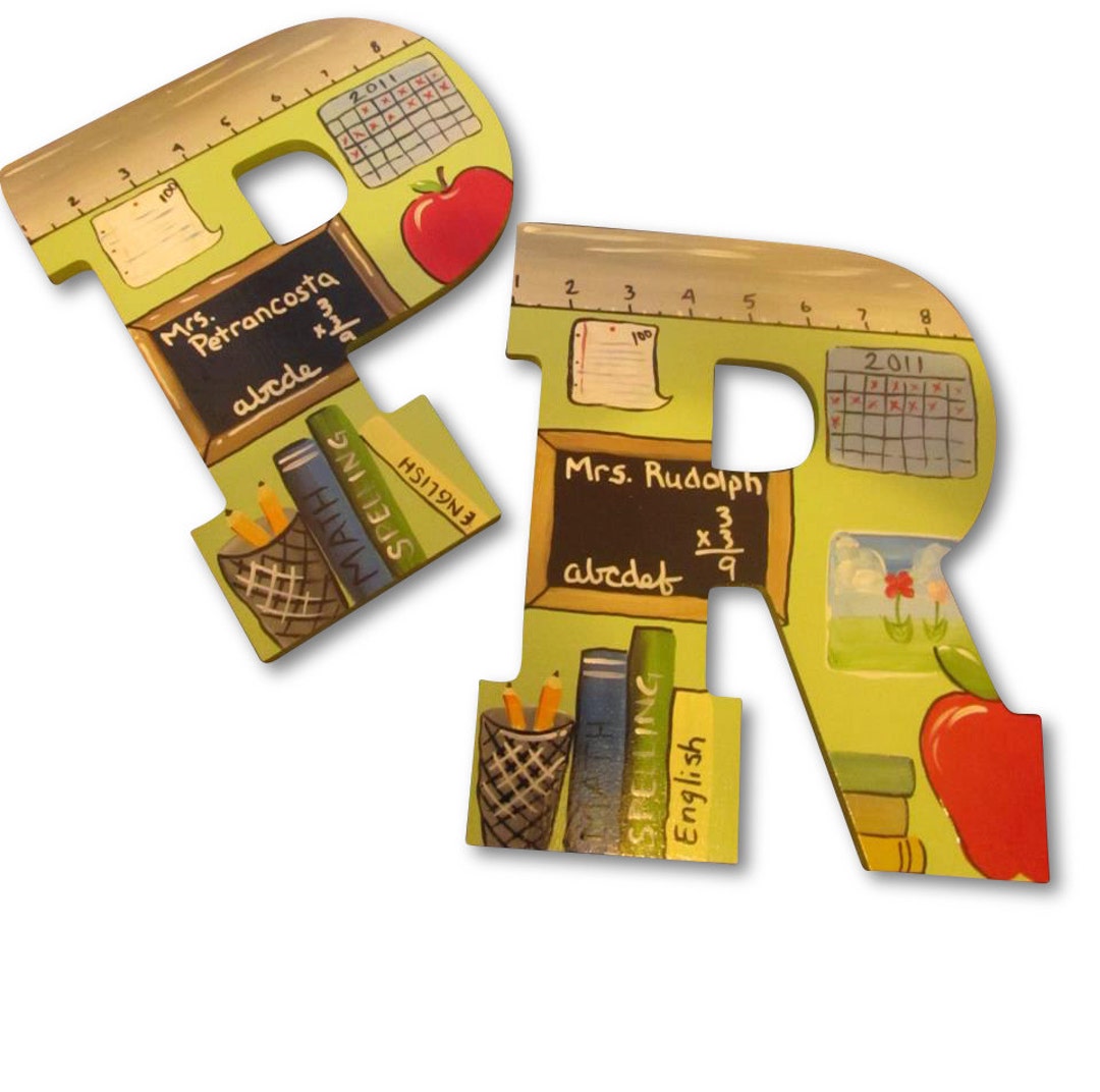 Custom Painted School Teacher Holiday Christmas Gift Wooden Wall ...