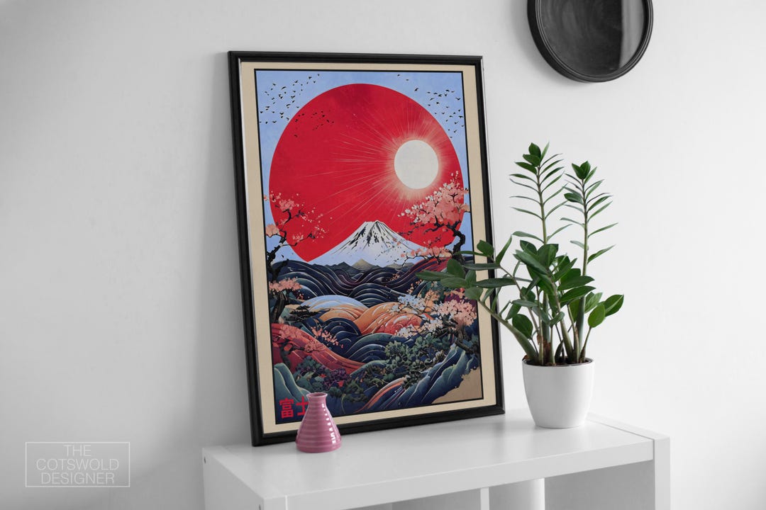 Japanese Wall Art | Mount Fuji Art Print | Japanese Blossom | Japan Art ...