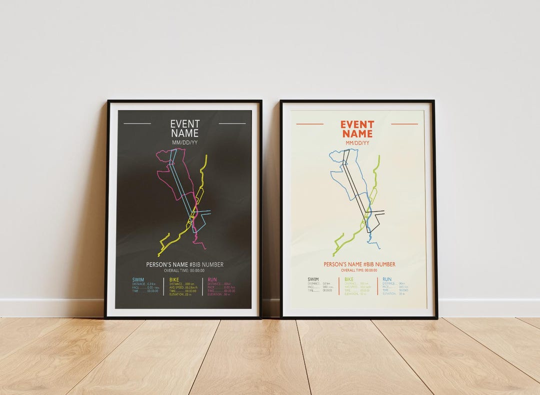 Personalised Triathlon Bespoke Poster: Custom Race Print - Etsy UK