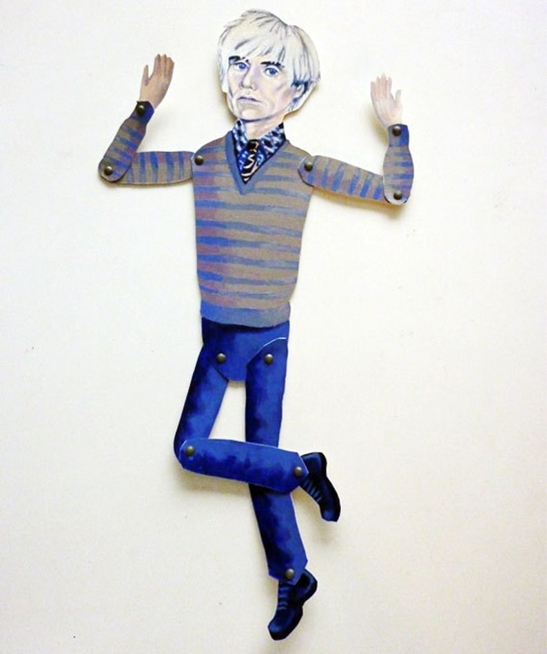Andy Warhol Articulate Paper Doll Paper Puppet DIY | Etsy