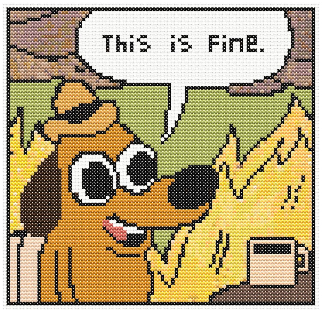 This is Fine Dog Meme, Cross Stitch Pattern, Instant Download - Etsy