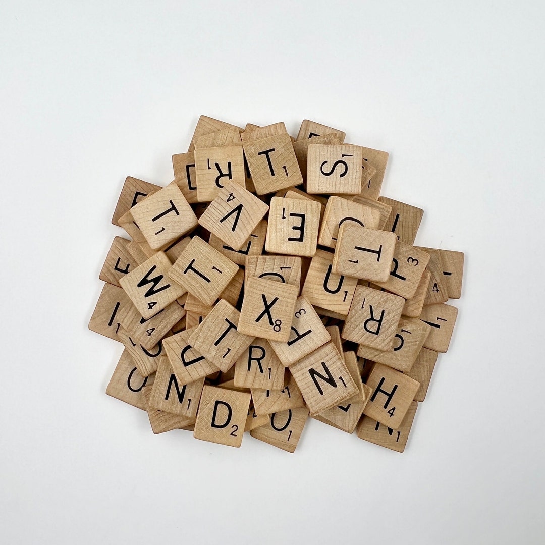 Set of 100 Vintage Scrabble Game Wooden Alphabet Letter Tiles - Etsy