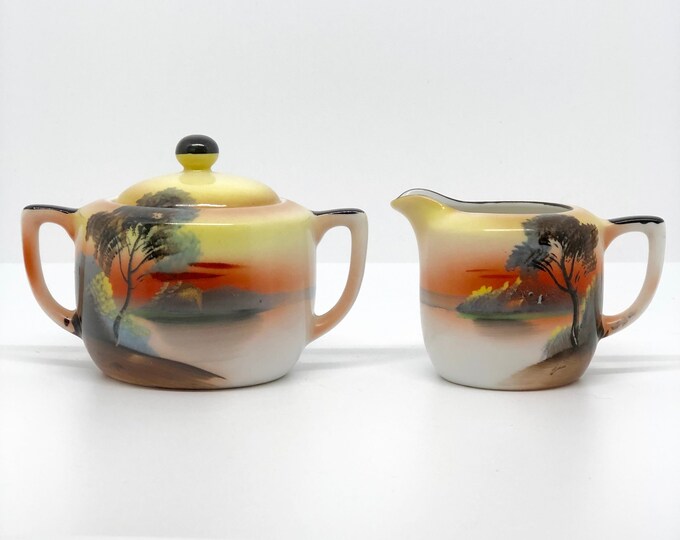 Noritake "m" Vintage Hand Painted Creamer and Sugar Bowl Set With ...