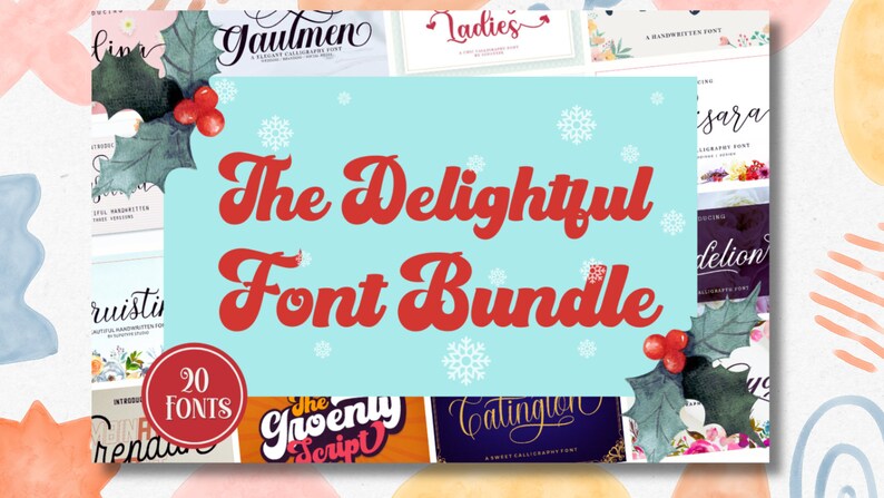 The Delightful Font Bundle, Display Font, Cricut Font, Vintage Font ...