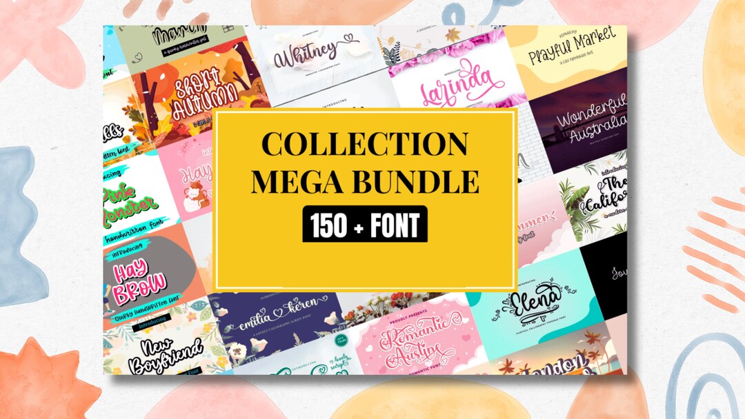 Mega Font Bundle, Display Font, Cricut Font, Vintage Font, Baby Font ...