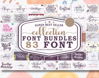 Calligraphy Font Bundle, Display Font, Cricut Font, Vintage Font, Baby Font, Retro Font - Etsy