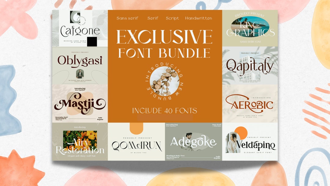 Exclusive Font Bundle, Canva Font, Wedding Font, Cricut Font, Procreate ...