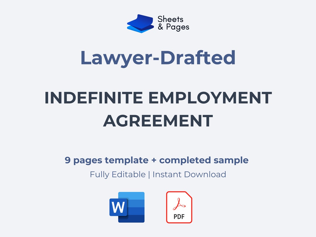 Indefinite Employment Agreement Template - Etsy