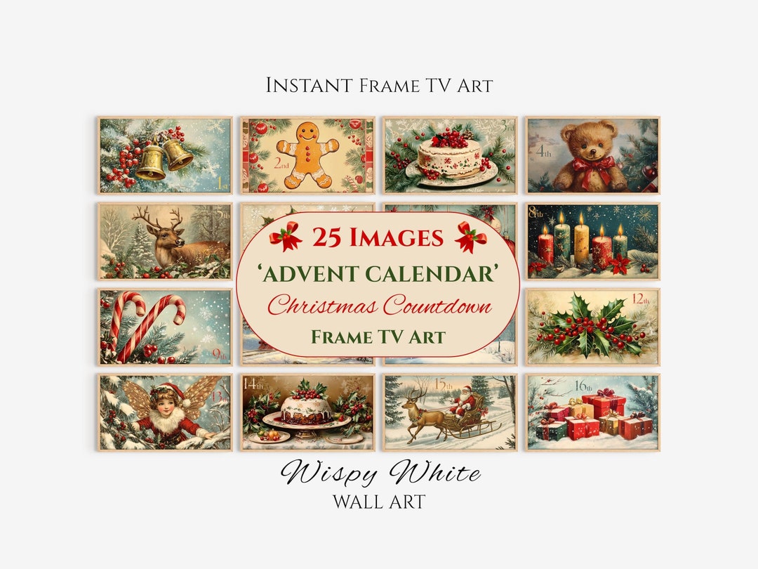 Christmas Advent Calendar Frame TV Art Christmas Instant Download ...
